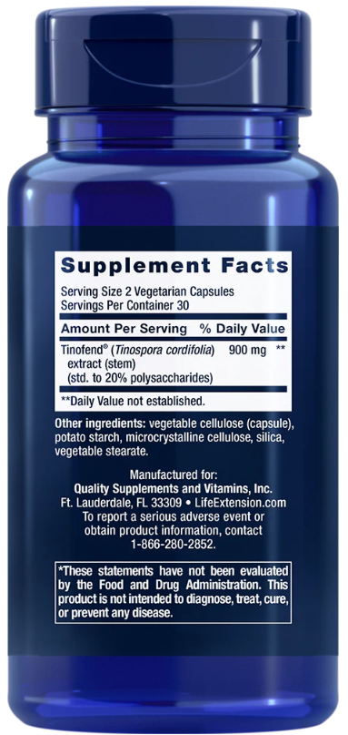 Immune Modulator with Tinofend 60 vegetarian capsules Life Extension